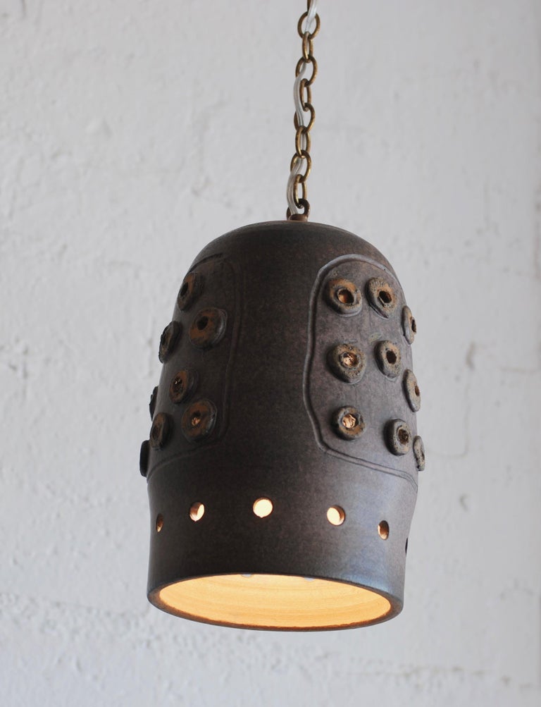 Studio Pottery Ceramic Pendant Light For Sale at 1stDibs