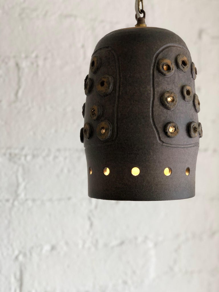 Studio Pottery Ceramic Pendant Light For Sale at 1stDibs