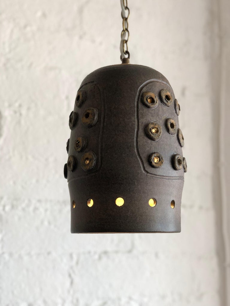Studio Pottery Ceramic Pendant Light For Sale at 1stDibs