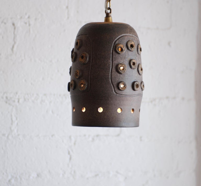 Studio Pottery Ceramic Pendant Light For Sale at 1stDibs