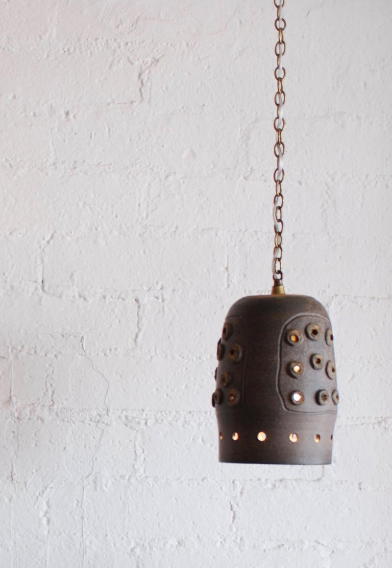 Studio Pottery Ceramic Pendant Light For Sale at 1stDibs