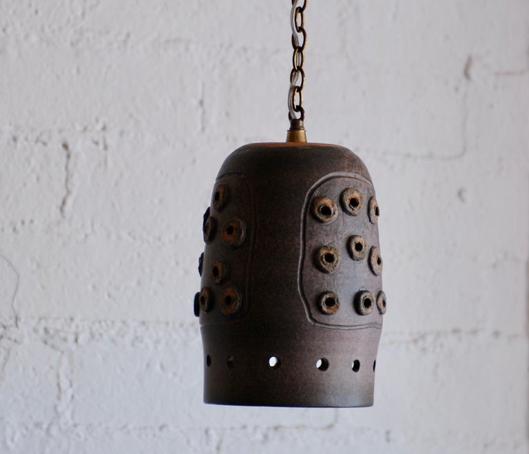Studio Pottery Ceramic Pendant Light For Sale at 1stDibs