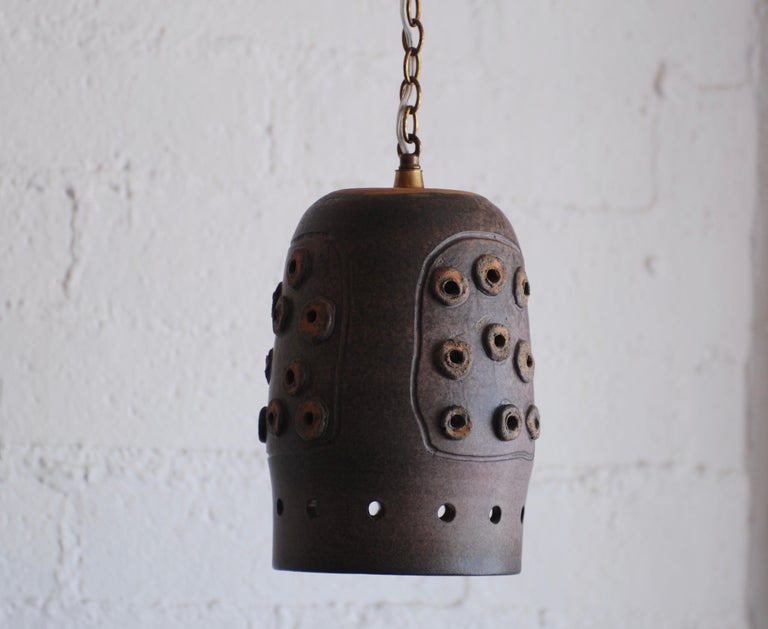 Studio Pottery Ceramic Pendant Light For Sale at 1stDibs