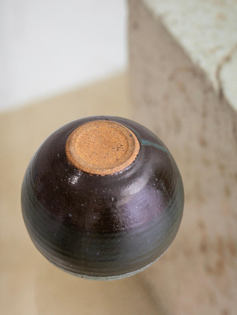 Studio Pottery Globe Form Vase For Sale at 1stDibs