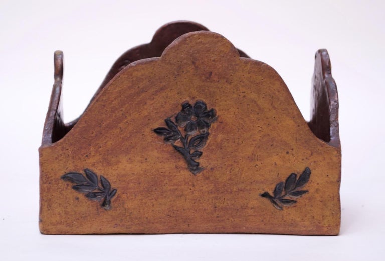 Studio Pottery Incised Stoneware Box Signed "Polk 70" For Sale at 1stDibs