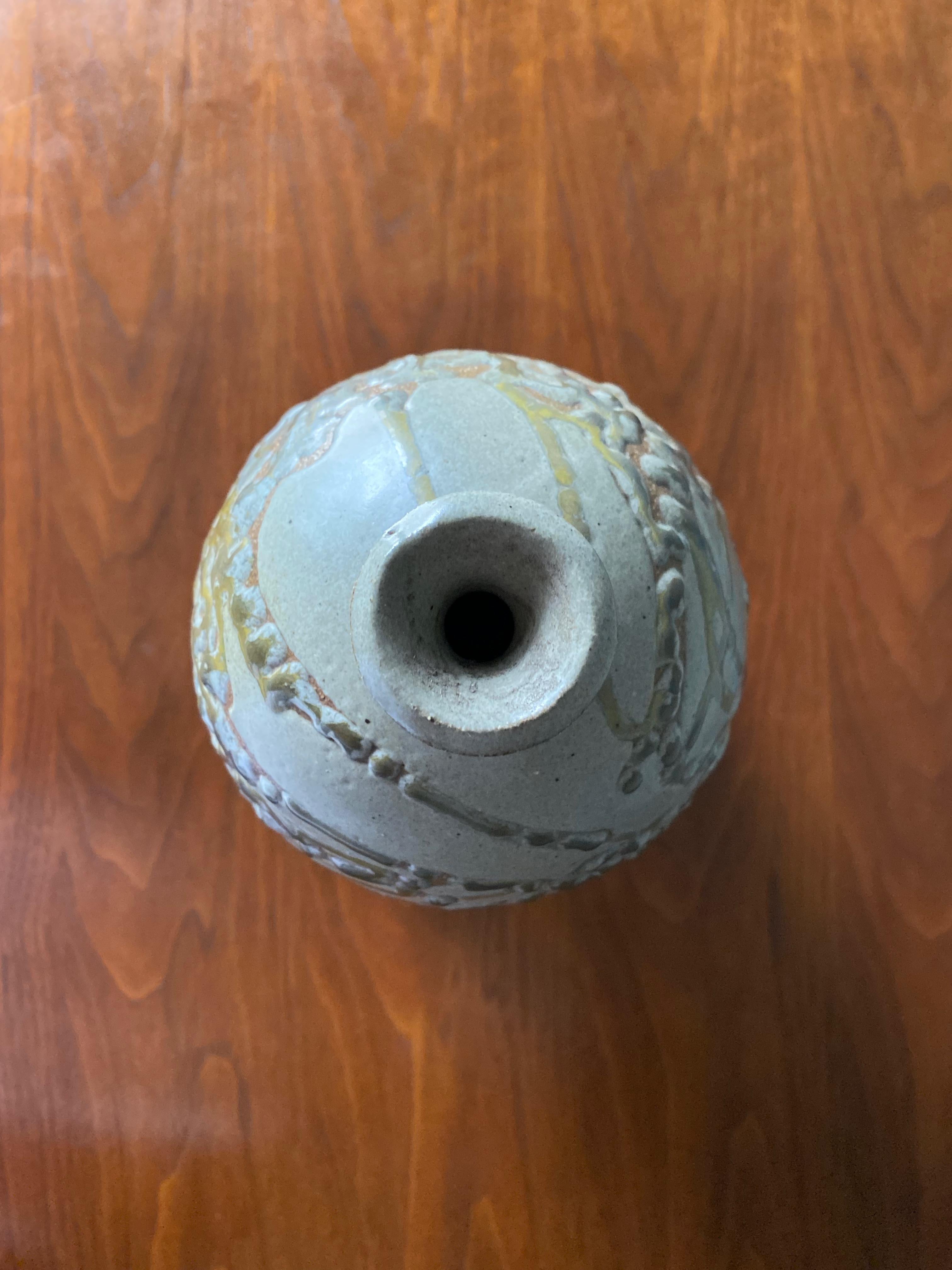 Studio Pottery Signed Ceramic Vase, circa 1975 For Sale at 1stDibs