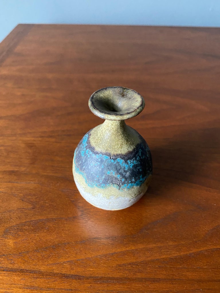 Studio Pottery Signed Ceramic Weed Pot, circa 1970 For Sale at 1stDibs