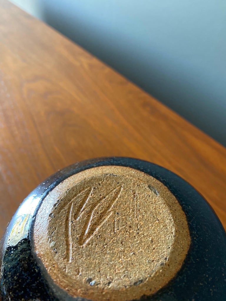 Studio Pottery Signed Vase, circa 1970 For Sale at 1stDibs