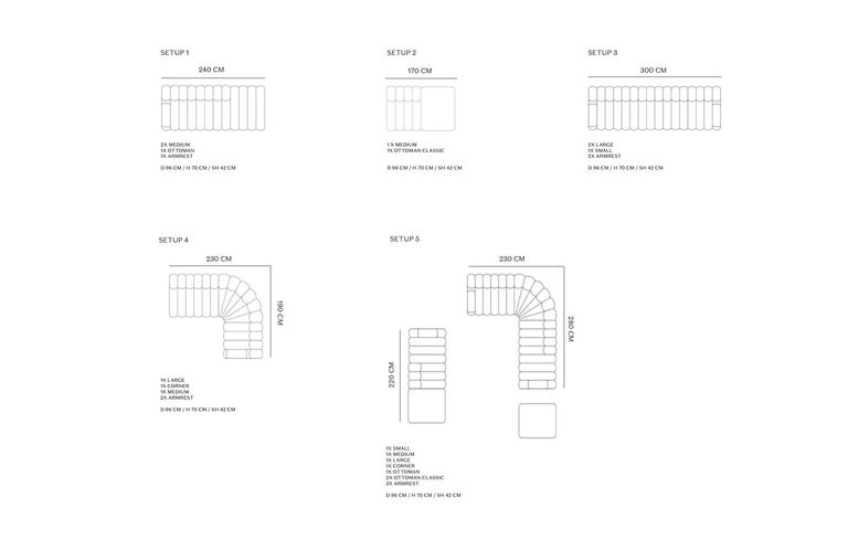'Studio' Sofa by Norr11, Modular Sofa, Setup 5, Green For Sale at ...