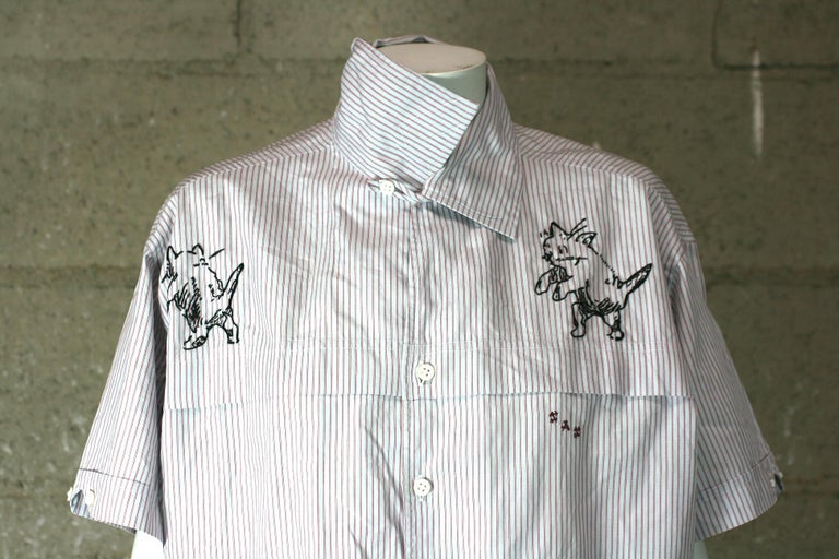 Studio VL, Upcycled and Embroidered Ascot Chang Mens Shirt For Sale at ...