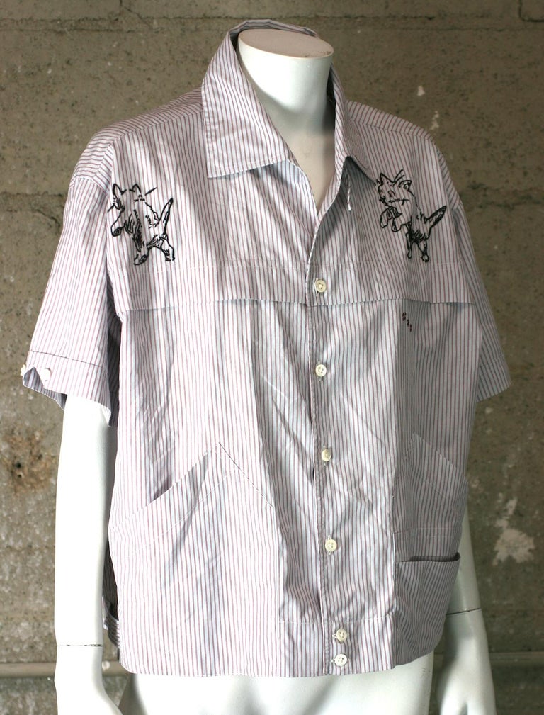 Studio VL, Upcycled and Embroidered Ascot Chang Mens Shirt For Sale at ...