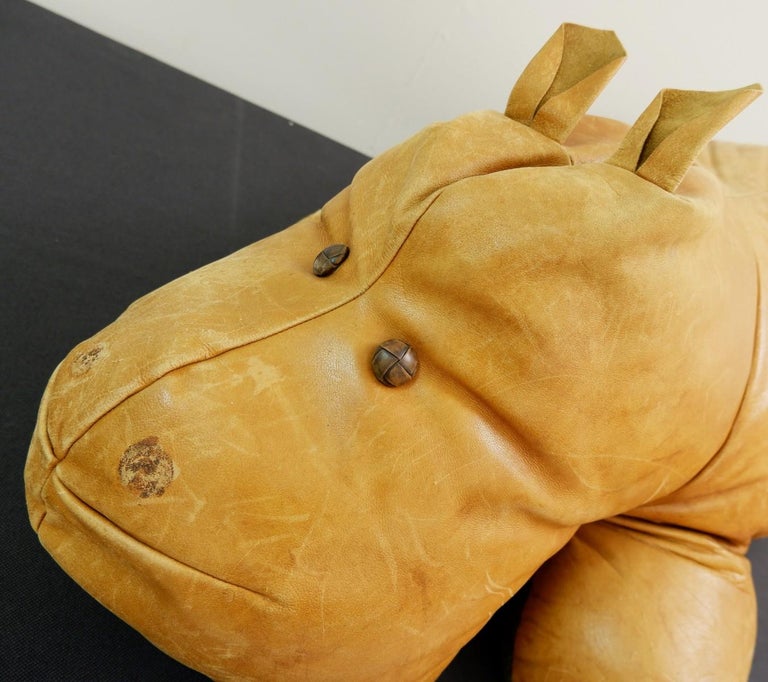 Stuffed Leather Hippo at 1stDibs
