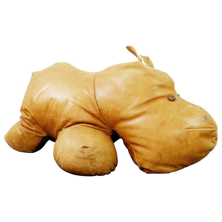 Stuffed Leather Hippo at 1stDibs