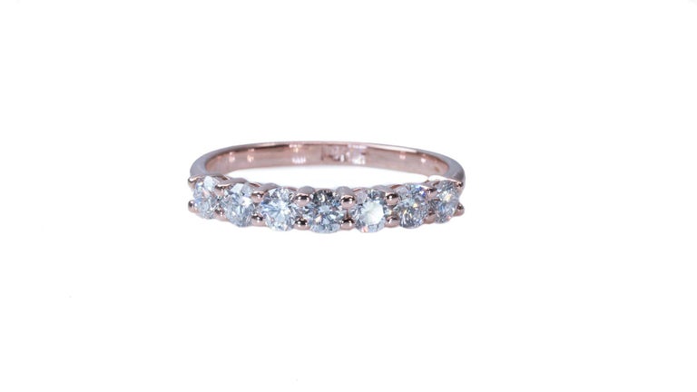 Stunning 14K Rose Gold Eternity Ring with 0.50 ct Natural Diamonds- AIG ...