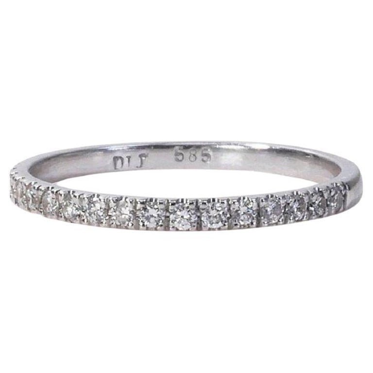 Stunning 14k White Gold Ring with 0.14 Ct Natural Diamonds, AIG Cert at ...