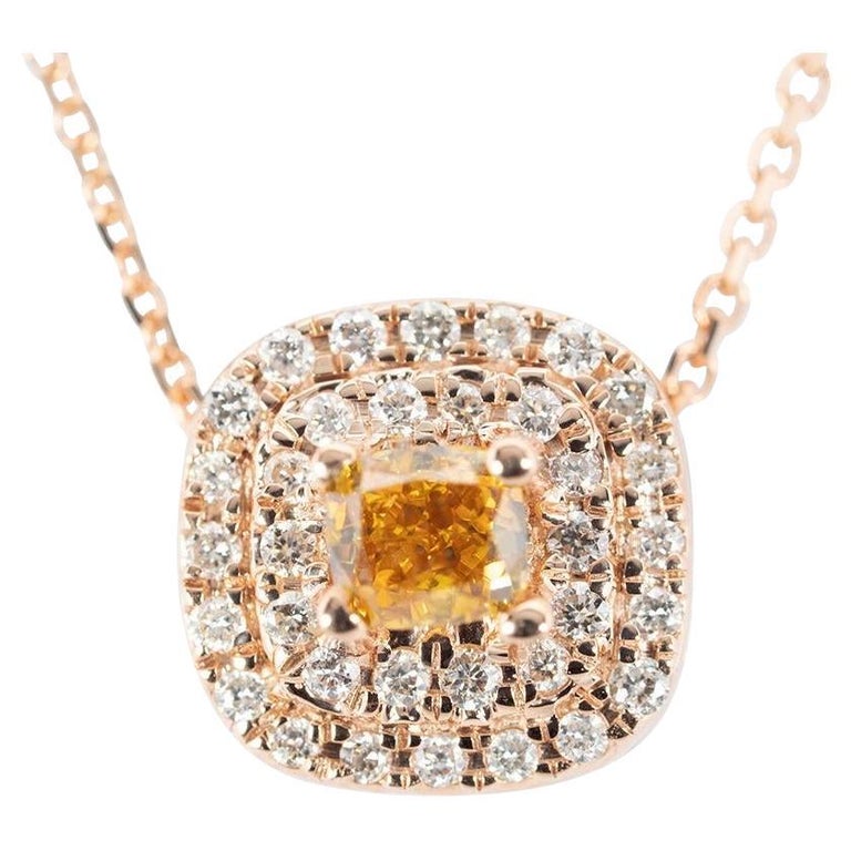 Stunning 18k Rose Gold Necklace with 0.24 total Carats Natural Diamonds ...