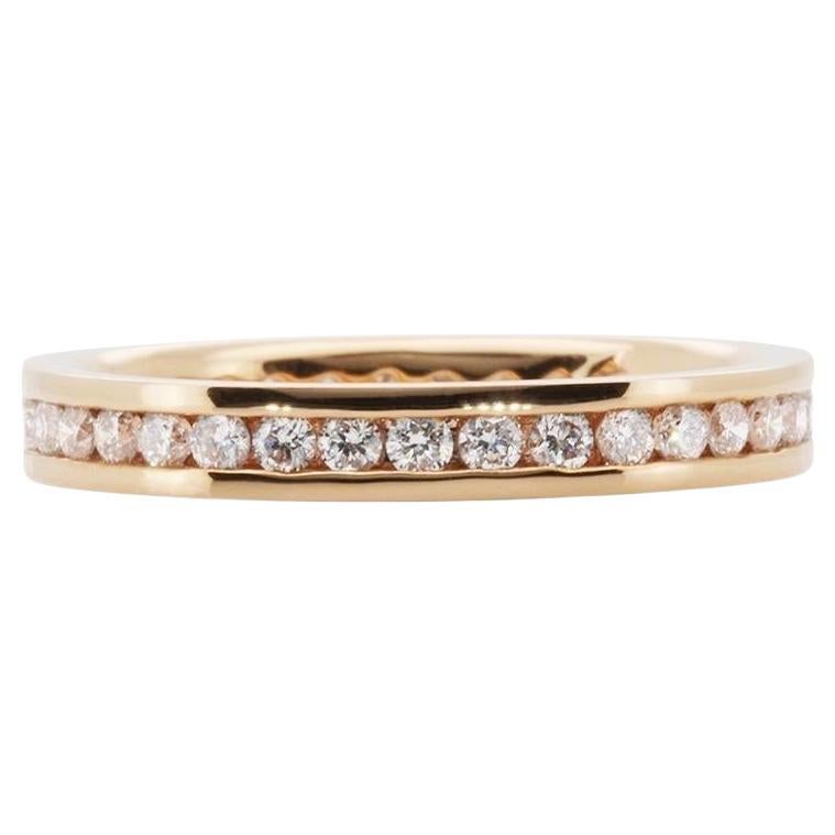 Beautiful 18k Rose Gold Band Ring with 0.11 Ct Natural Diamonds For ...
