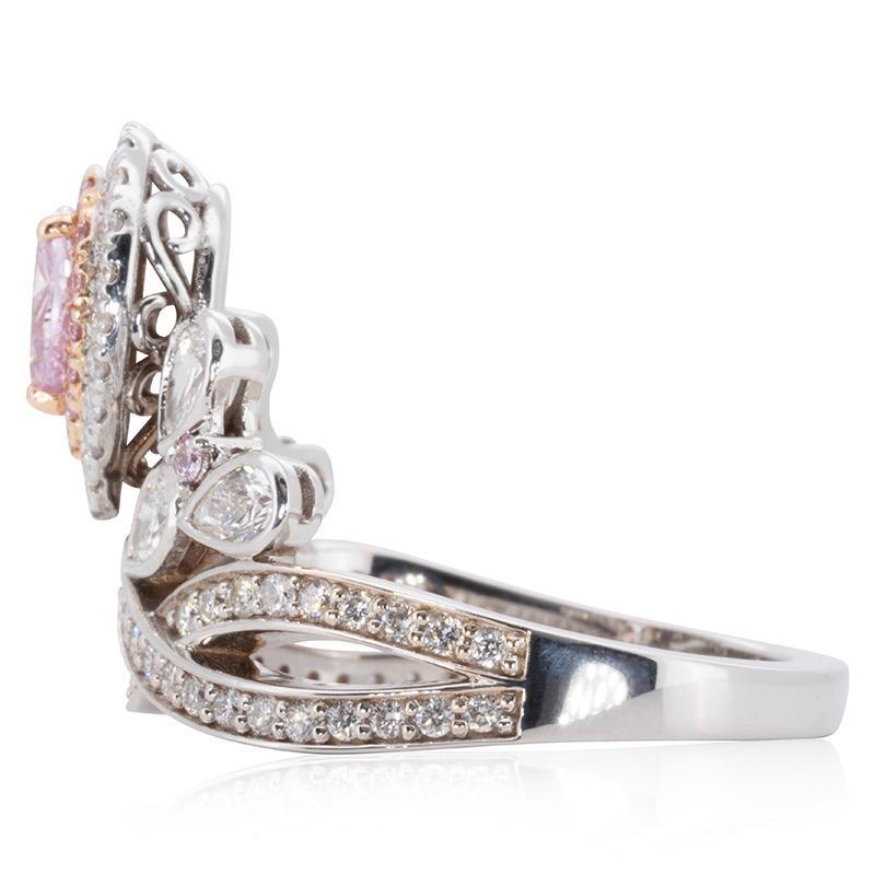 Stunning 18k White Gold Crown-Style Ring with 1.32 ct Natural Diamonds ...