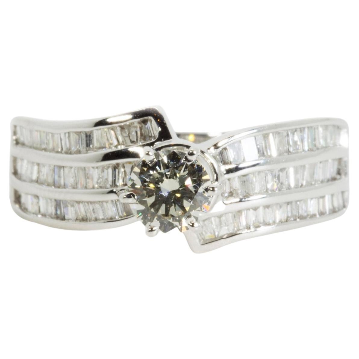 Stunning Pave 18K White Gold Ring with 1.48 ct Natural Diamonds, GIA ...