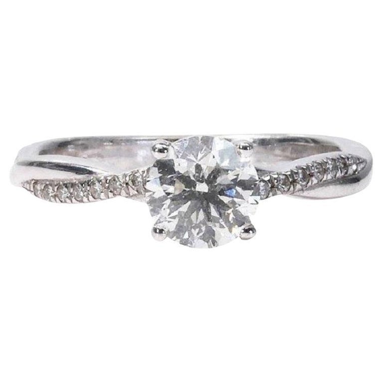 Stunning 18k White Gold Ring with 0.92 Total Ct Natural Diamonds, AIG ...
