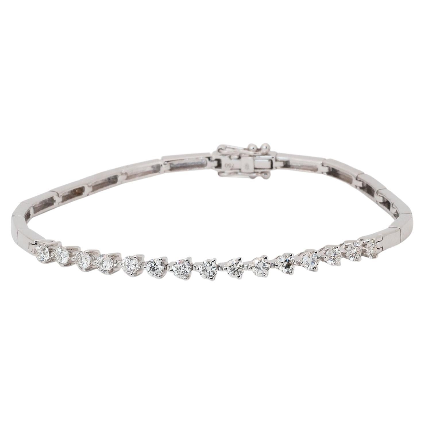 Elegant 18k White Gold Bracelet 1 10 Ct Natural Diamonds Igi