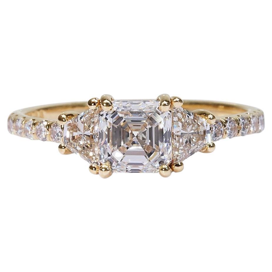 Beautiful 18k Rose Gold 3 Stone Ring with 0.56 ct Natural Diamonds, AIG ...