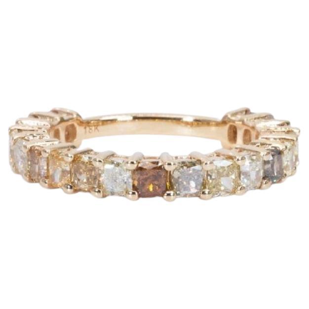 Stunning 18k Yellow Gold Band Ring with 2.32 ct Natural Diamond- AIG ...