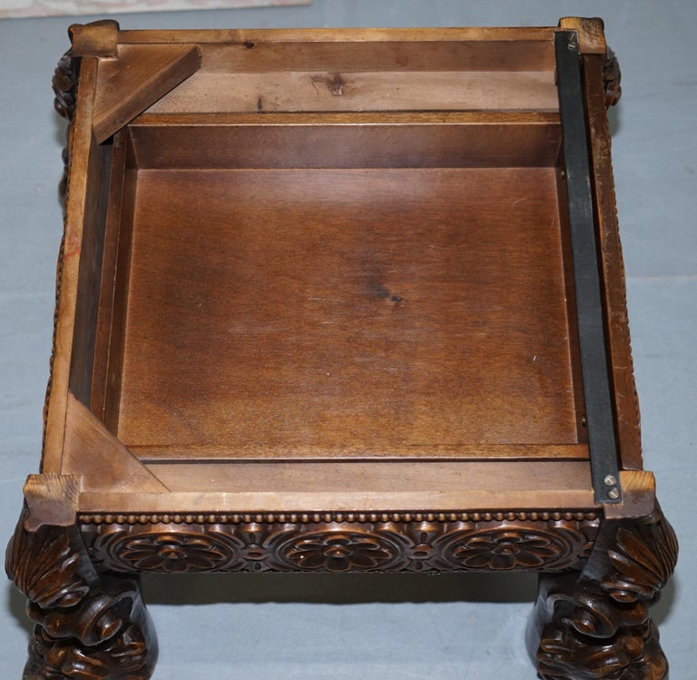 Stunning 18th Century Style Side Table Lion Head Carved Wood Legs ...