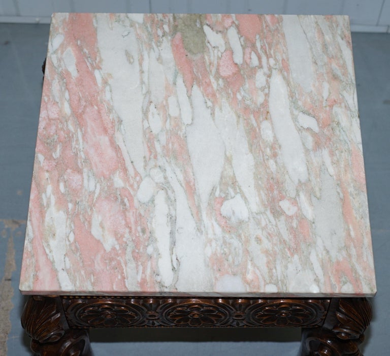 Stunning 18th Century Style Side Table Lion Head Carved Wood Legs ...