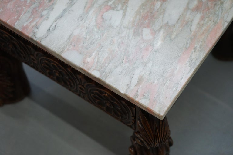 Stunning 18th Century Style Side Table Lion Head Carved Wood Legs ...