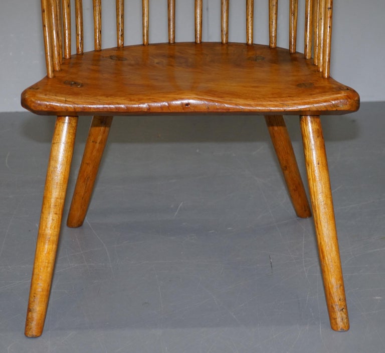 Stunning 18th Century Yew Wood Windsor Armchair Primate Design Stick ...