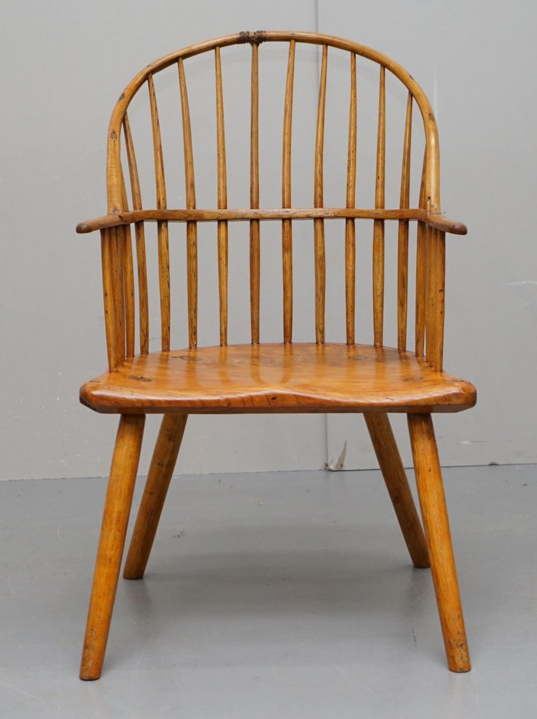 Stunning 18th Century Yew Wood Windsor Armchair Primate Design Stick ...