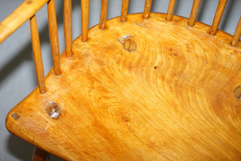 Stunning 18th Century Yew Wood Windsor Armchair Primate Design Stick ...