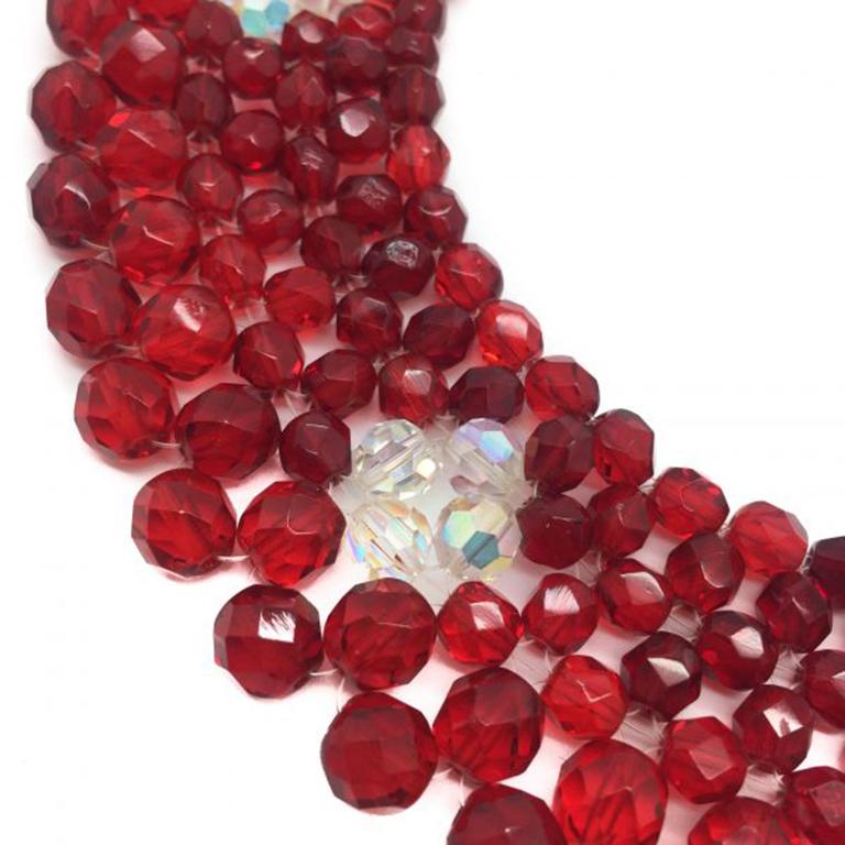 Stunning 1950S Red Vintage Crystal Collar at 1stDibs