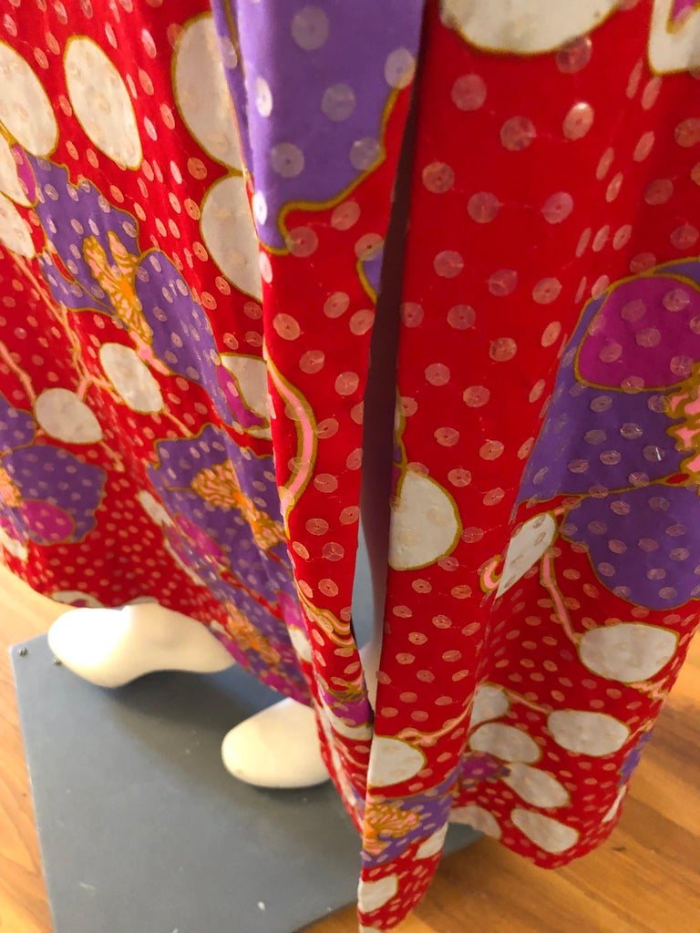 Stunning 1960s Anne Fogarty Sequin Floral Design Long Dress at 1stDibs