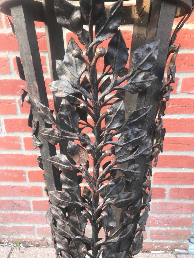 Stunning 19th Century Wrought Iron Newel Post Pedestal / Display Stand ...