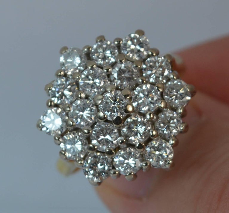 Stunning 2.00 Carat Diamond 18 Carat Gold Bling Cluster Ring at 1stDibs