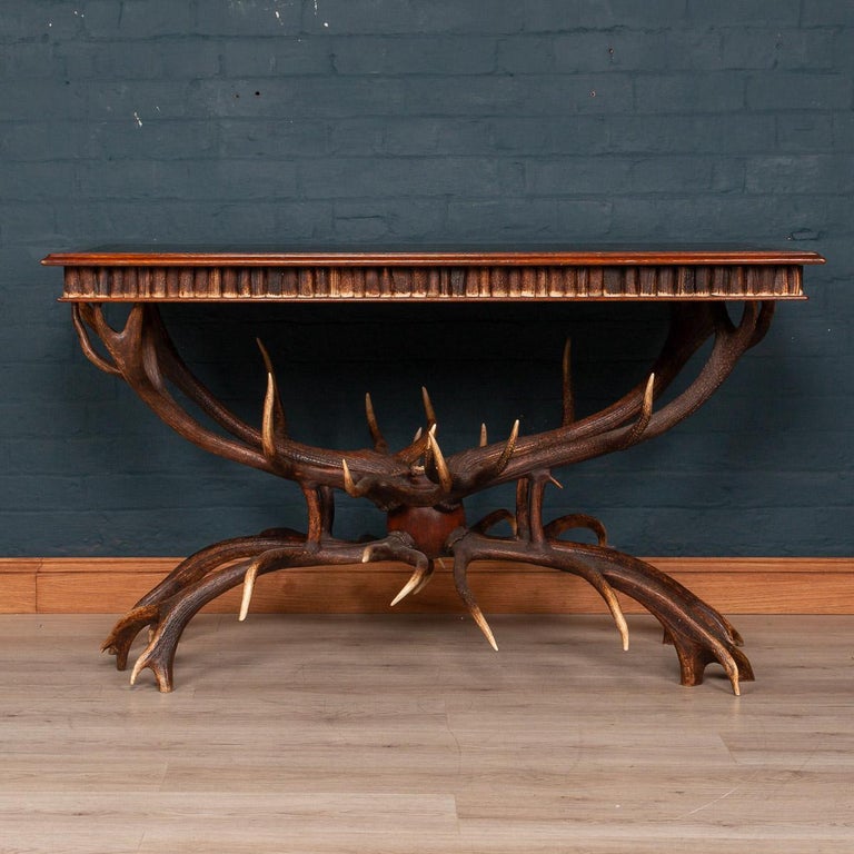 Stunning 20th Century Antler Library Table by Anthony Redmile, London ...