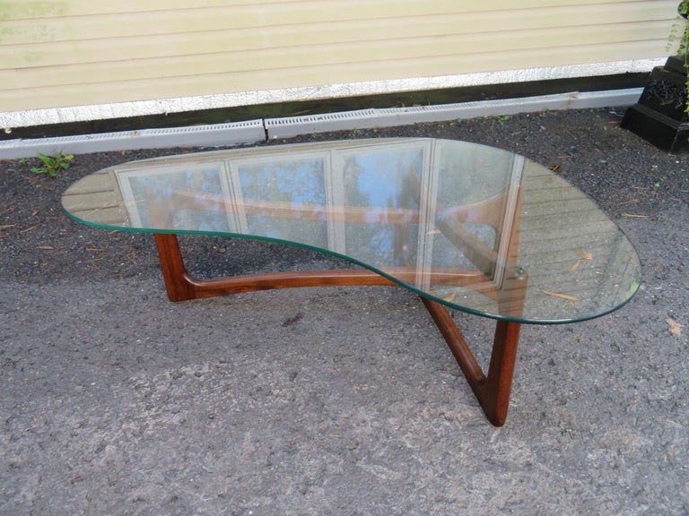 Stunning Adrian Pearsall Sculptural Walnut Kidney Shaped Dogbone Coffee ...