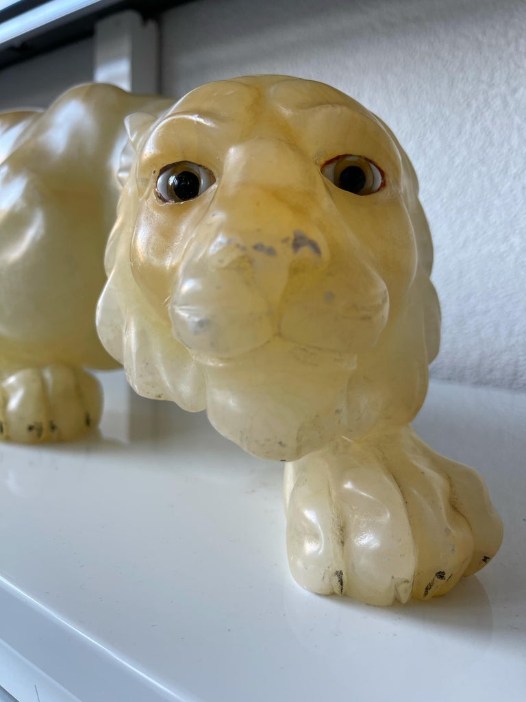 Stunning and Large Italian Hand Carved Alabaster / Mineral Stone Tiger ...