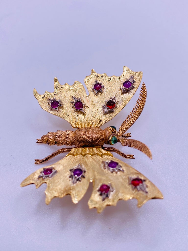 Stunning Antique 18k Yellow Gold Buccellati Butterfly Brooch with ...