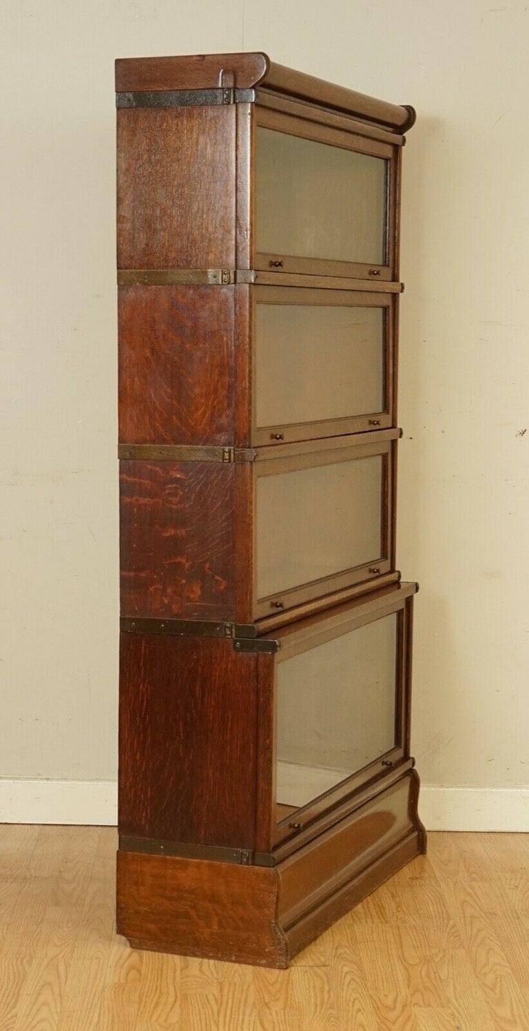 Stunning Antique 4 Section Oak Globe Wernicke Barristers Bookcase C.1920 '1/2' at 1stDibs ...