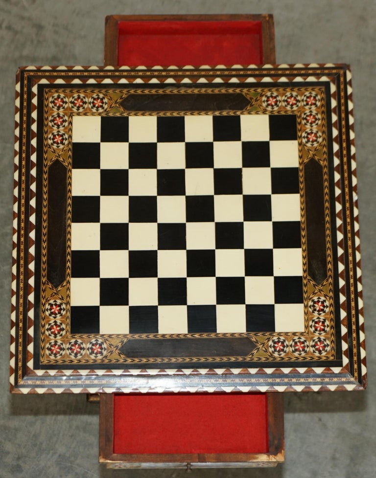 Stunning Antique Anglo Indian circa 1920 Chess Board Games Table Twin ...