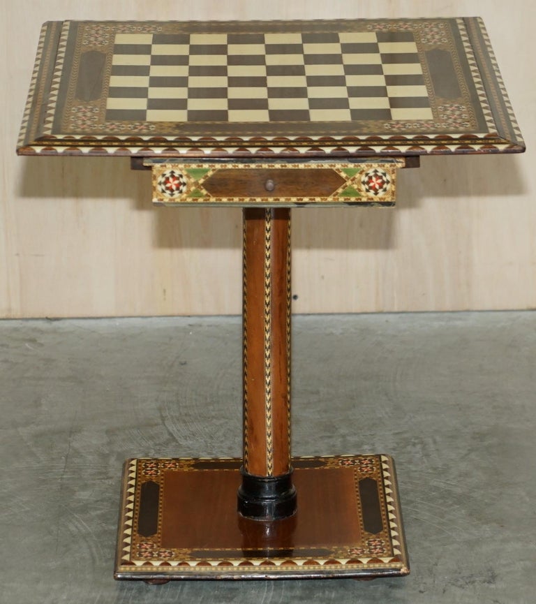 Stunning Antique Anglo Indian circa 1920 Chess Board Games Table Twin ...