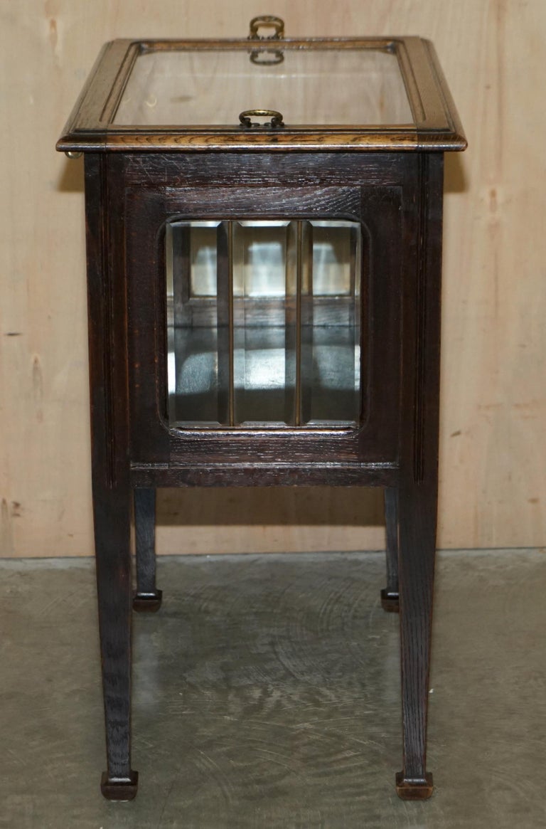 Stunning Antique Art Deco Fluted Glass Drinks Bar Table with Removable ...