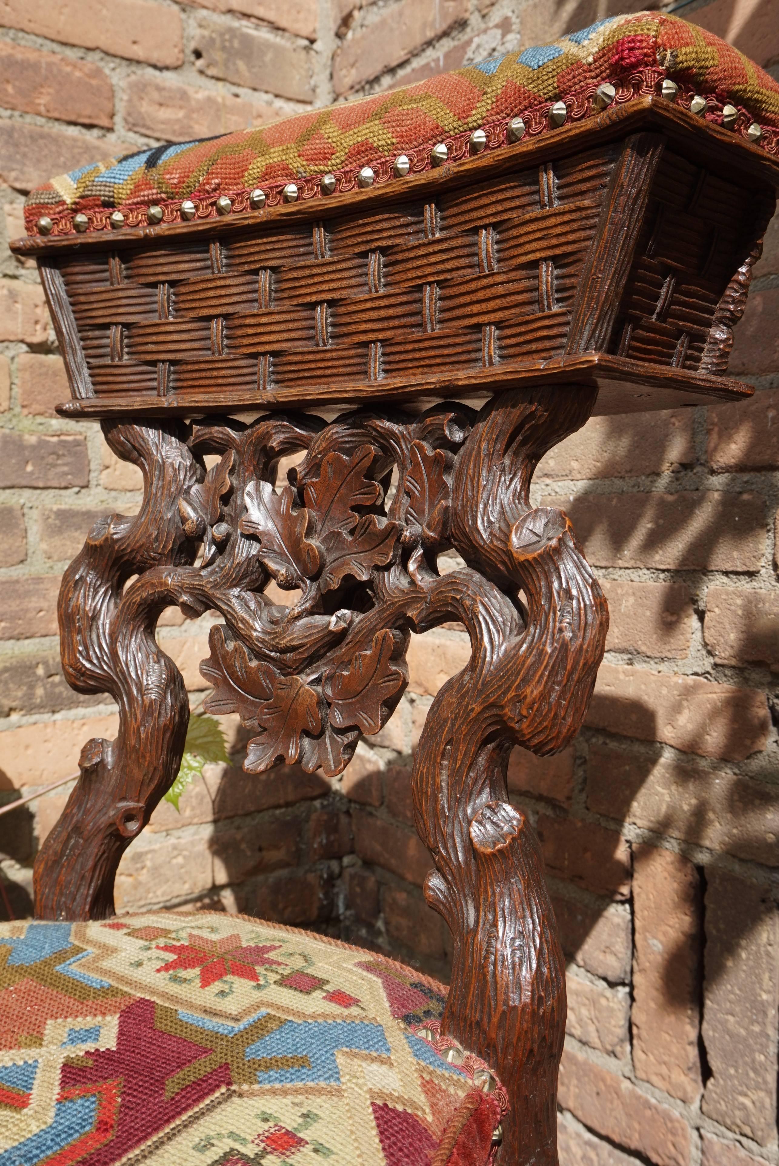 Stunning Antique Black Forest Smoking Chair by Horrix with Original ...