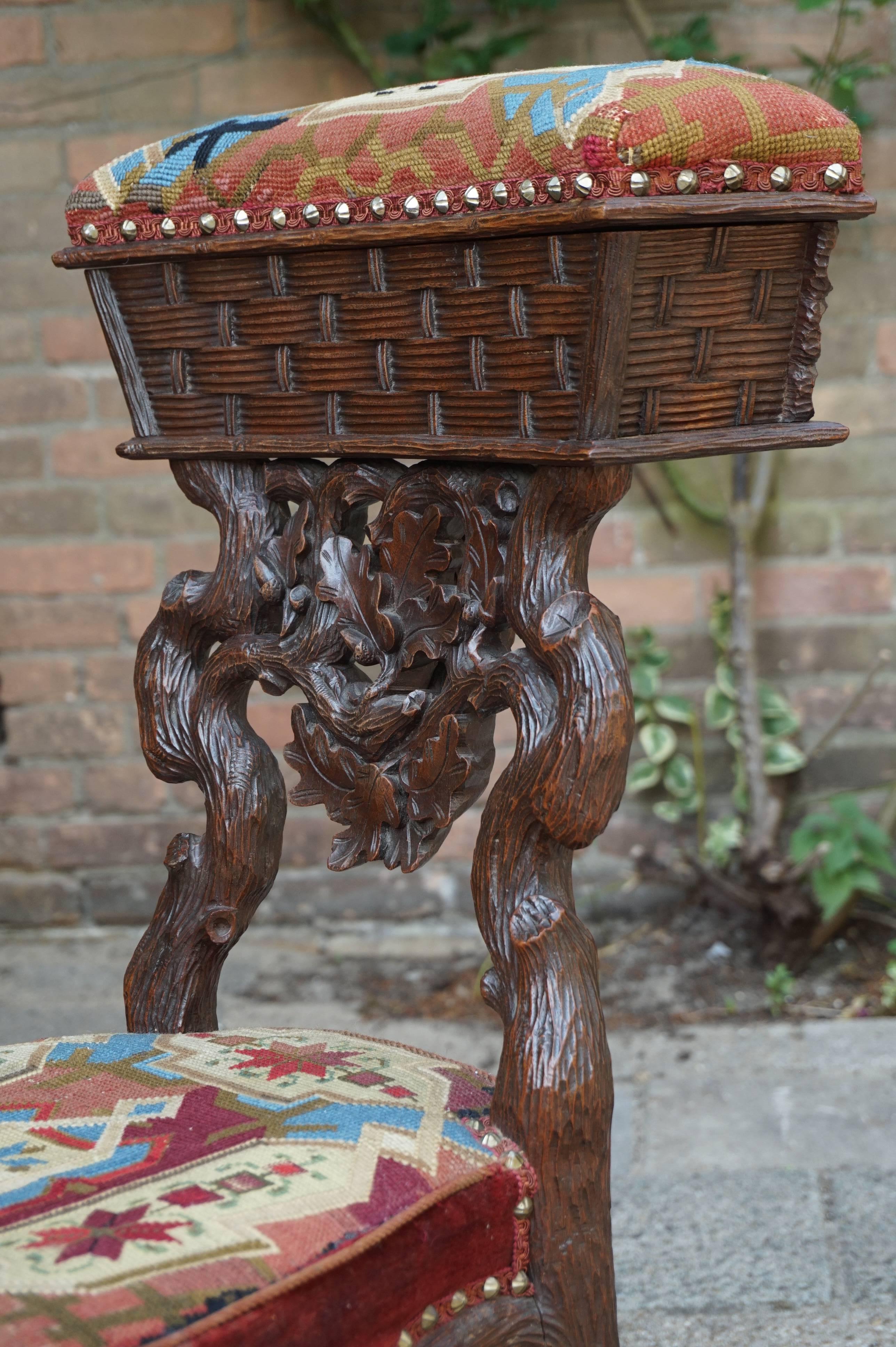 Stunning Antique Black Forest Smoking Chair by Horrix with Original ...