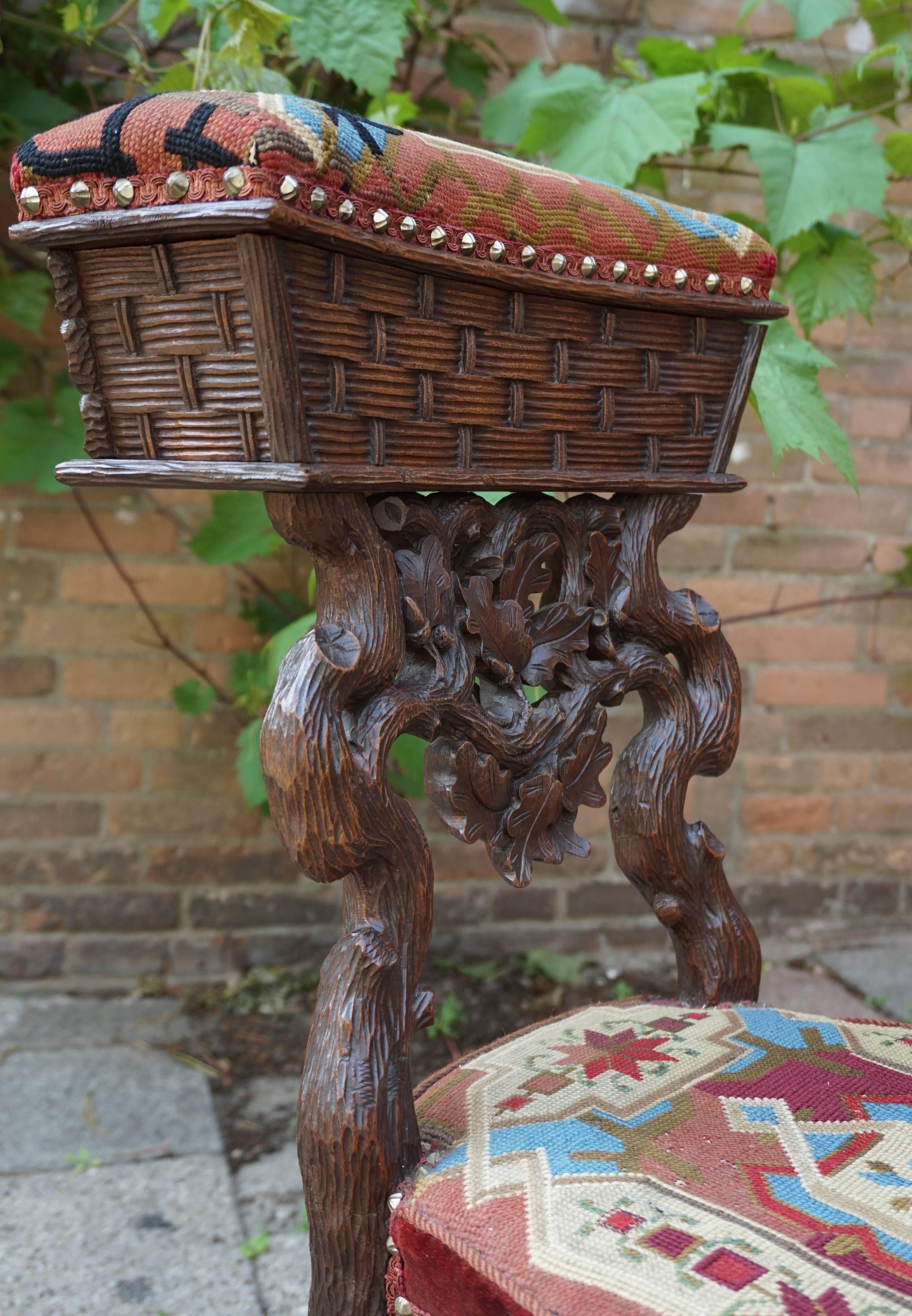 Stunning Antique Black Forest Smoking Chair by Horrix with Original ...