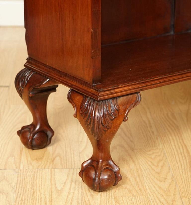 Stunning Antique Breakfront Open Dwarf Bookcase on Claw and Ball Feet ...