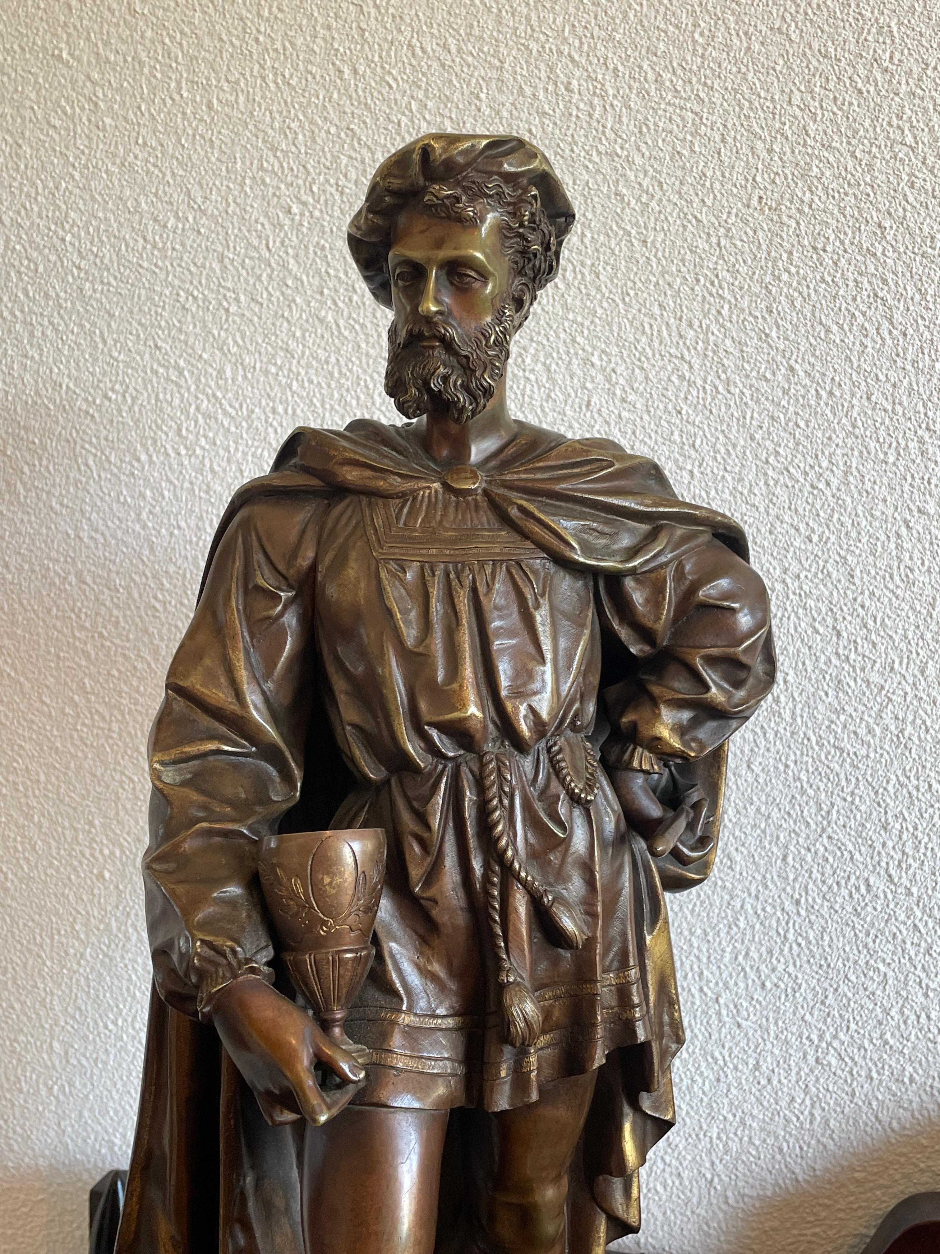Stunning Antique Bronze Sculpture / Statue of a Well Dressed Venetian ...